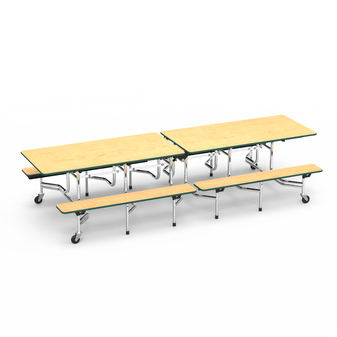 MT Series Mobile Bench Table 120" x 30" Top Seats 12 - Virco